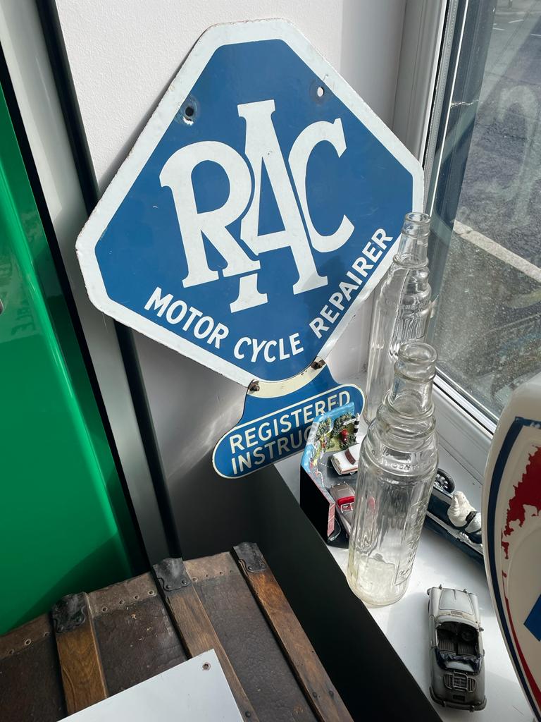 RAC motor cycle repairer enamel sign – Riverside Collectables